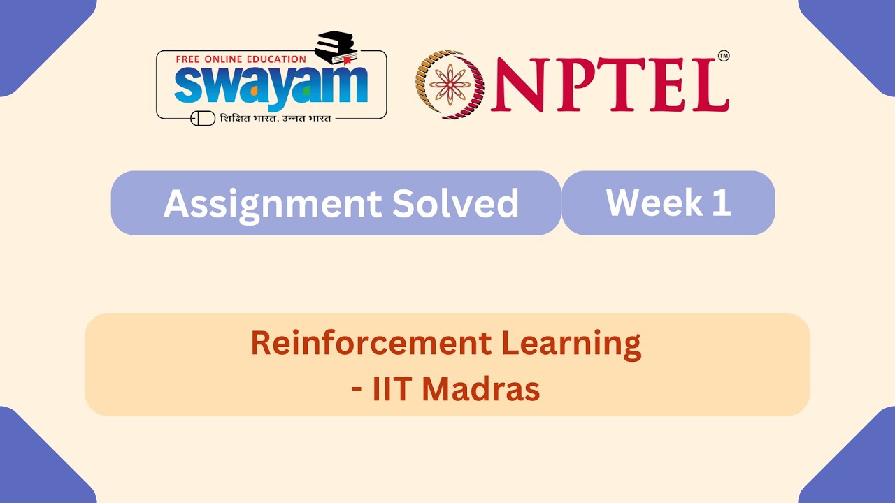 Reinforcement Learning Week 1 || NPTEL ANSWERS 2026 || My Swayam || #nptel #nptel2026 #myswayam