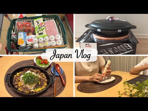another STAUB oval oven dish 🎶 Asian fried noodle, beef pepper rice and fruit ice bar
