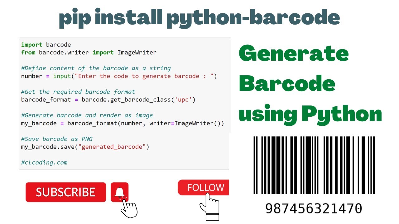 Day 93 : Generate Barcode using Python