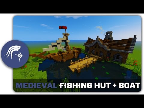 Medieval Fishing Hut + Boat Tutorial Minecraft Project