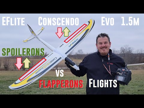 E-flite - Conscendo Evo - 1.5m - Spoilerons VS Flapperons - Flights