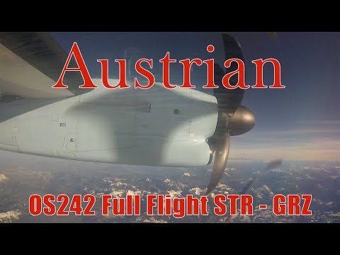 FULL FLIGHT Austrian Airlines Dash 8 from Stuttgart to Graz | OS242