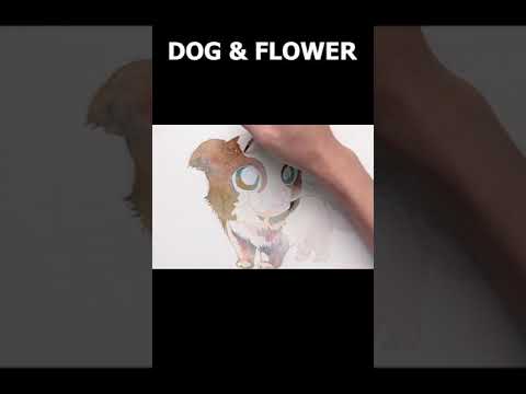 Dog & Flower Painting