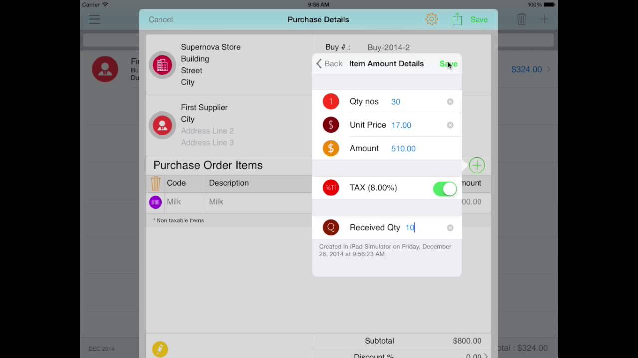 Retail Store Manager App for iPad and iPhone by Supernova Tech, App Demo