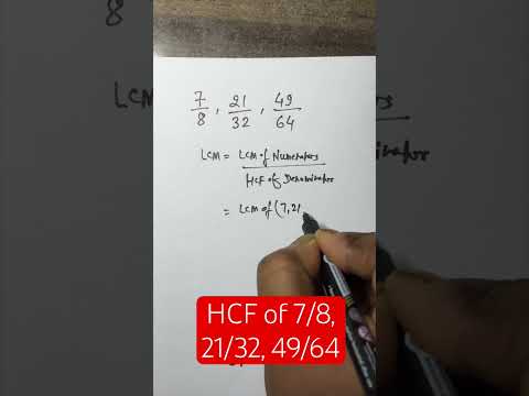 HCF of Fractions- 7/8, 21/32 and 49/64 l Maths Tricks #math