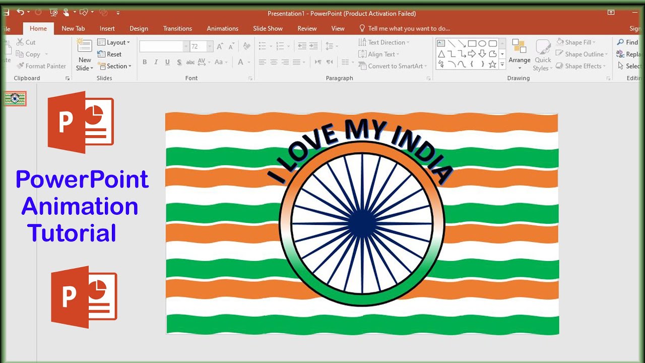 PowerPoint Tutorial || Indian flag PowerPoint Presentation ||