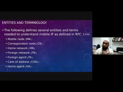 LECTURE NO : 26 : MCC : MOBILE IP - ENTITIES & TERMINOLOGY : 08/09/2020