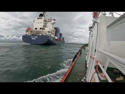 "Massive Container Ship Berthing in Port" #ship #containership #marinelife #cargoship #cargoship