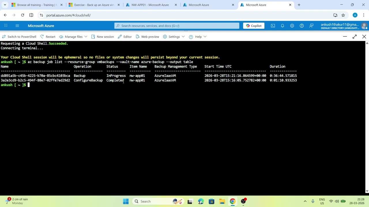 Restore Azure Virtual Machine Data – Lab  | AZ-104– Day 62