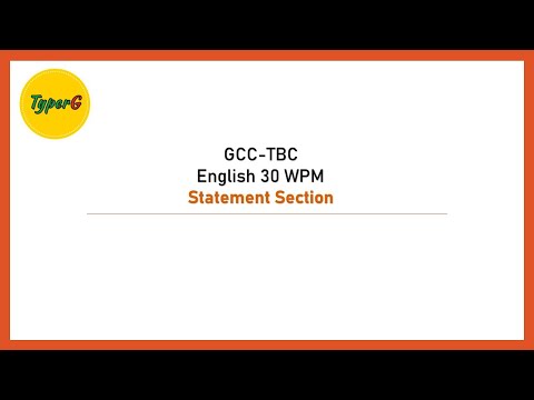 English 30 WPM Statement | GCC - TBC Typing | Ms - Excel Tutorial | #typerg pro typing