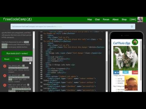 Add Font Awesome Icons to all of our Buttons, freeCodeCamp Bootstrap Review, lesson 14