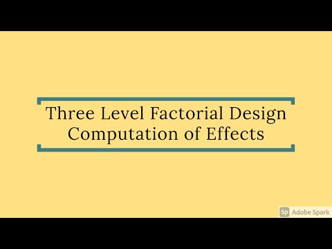 Three Level Factorial Design: Computation of effects, An Example | Lecture 2; Video 1/3