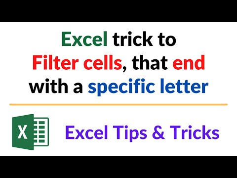 Excel Trick to filter words that end with a specific letter