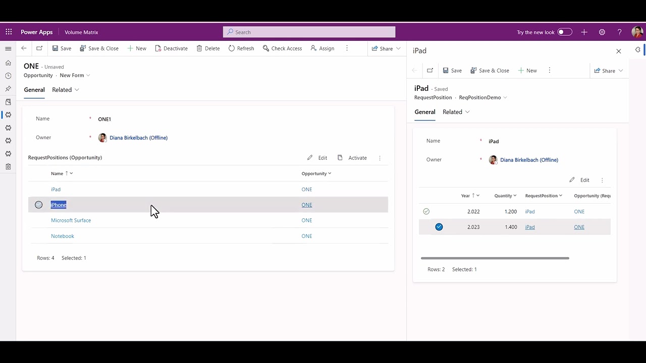 Model Driven Apps - Edit Subgrids Side