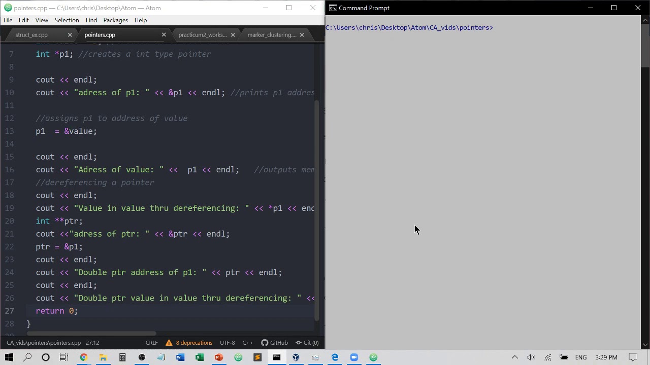 Pointers / Memory Addresses C++