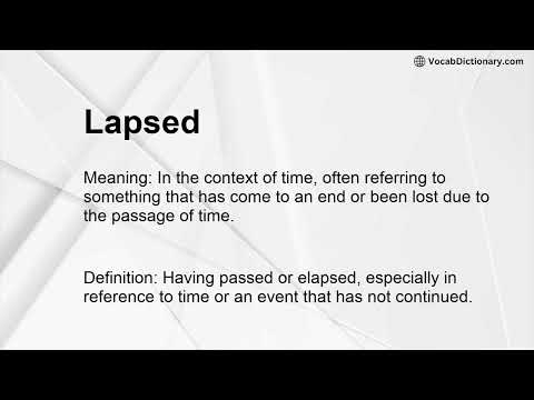 Lapsed Meaning