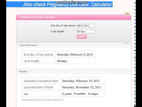 Due Date Pregnancy Calculator Date Conception App