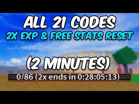 All 21 ( 2x EXP And FREE STATS RESET ) Codes In 2 Minutes! - Blox Fruits