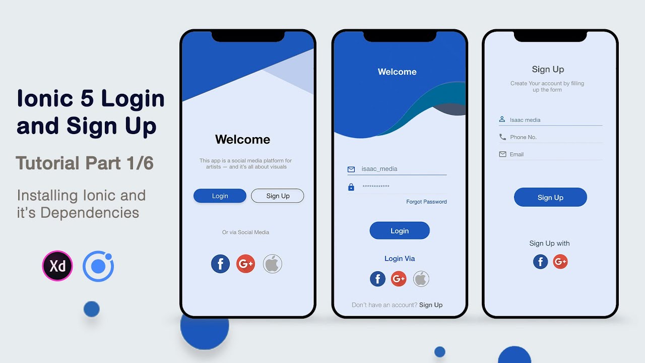 Ionic 5 Login and Sign Up Tutorial part 1