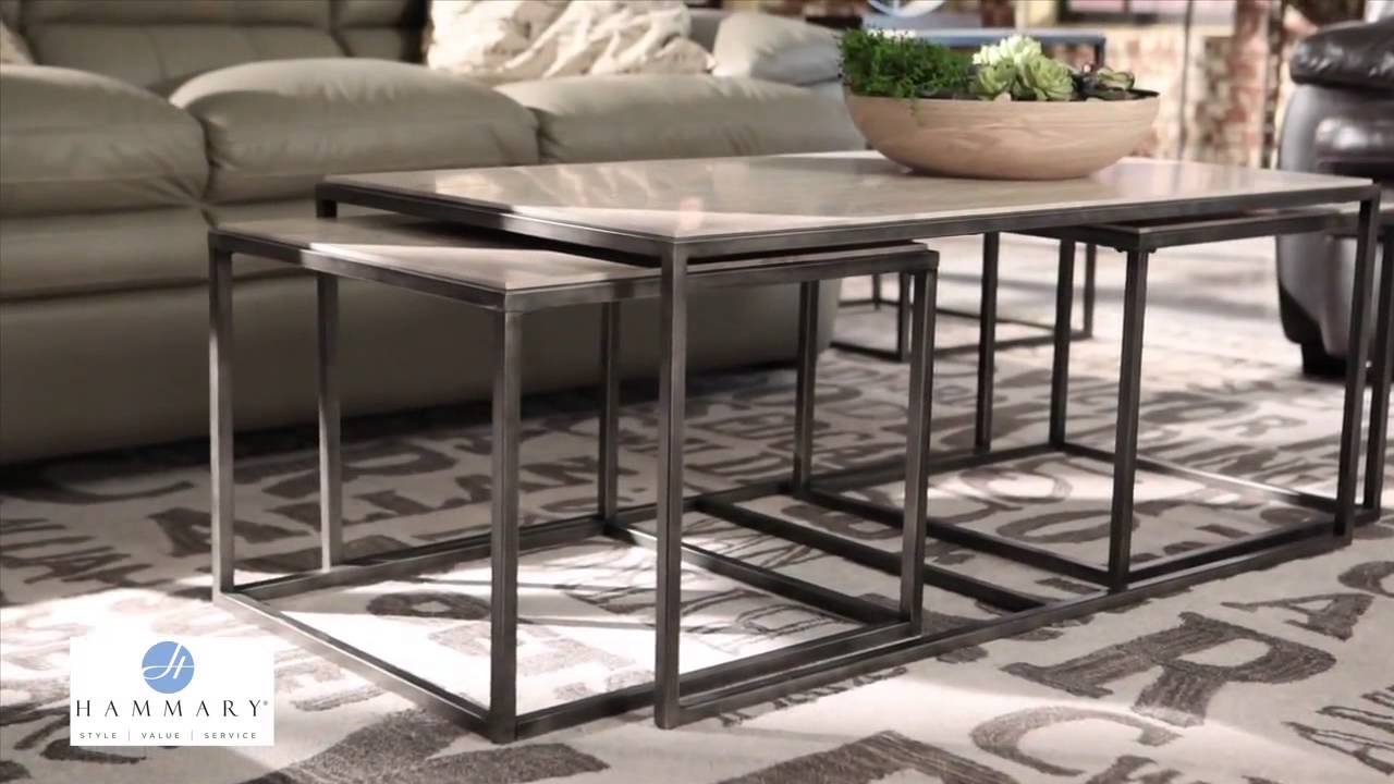 Modern Basics Natural Travertine Sofa Table from Hammary (190-925 ...