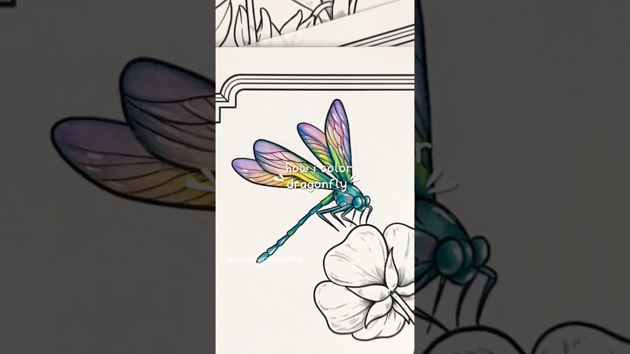 🎨✨ How I Color Dragonfly 🌈 #cocowyocoloringbook #cocowyo