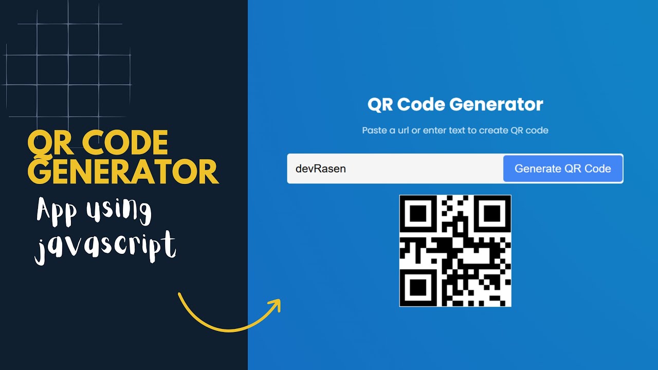 Create a QR Code Generator App with JavaScript - Step-by-Step Tutorial | devRasen | QR Generator App