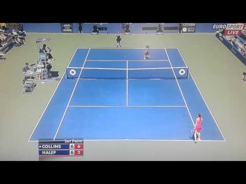 Danielle Rose Collins wins 1. Set over Halep!