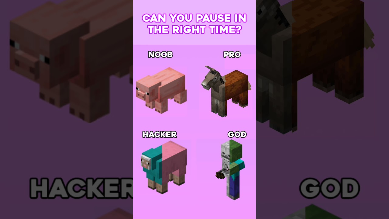 can you pause in the right time? #shorts #minecraft