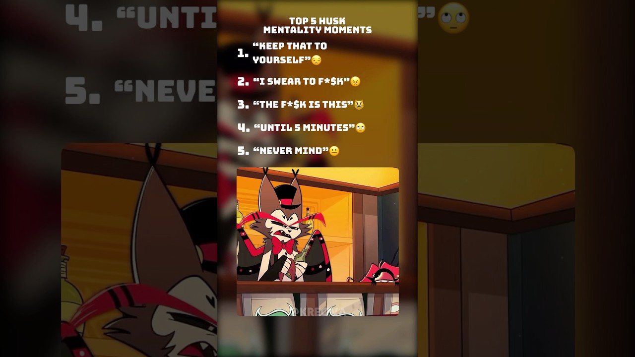 Top 5 Husk Mentality #shorts #hazbinhotel #husk #edit #top5 #moments