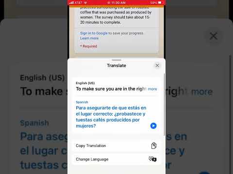 How to translate a Google Forms Survey into your preferred language while on a phone