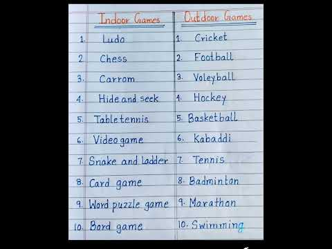Indoor outdoor games ka naam