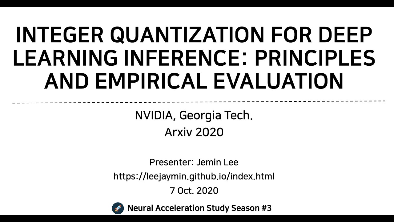Integer Quantization for Deep Learning Inference: Principles and Empirical Evaluation