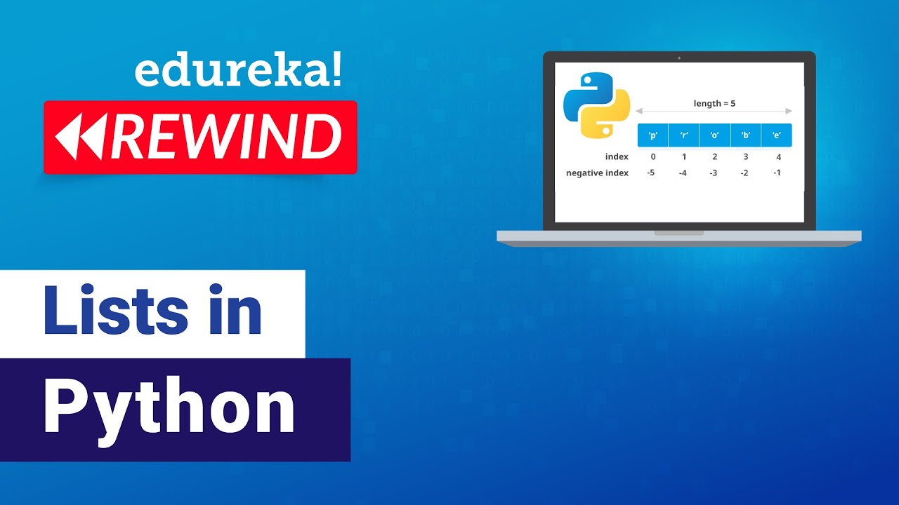 Python Lists Tutorial | Lists in Python | Python Programming | Edureka | Python Rewind - 1