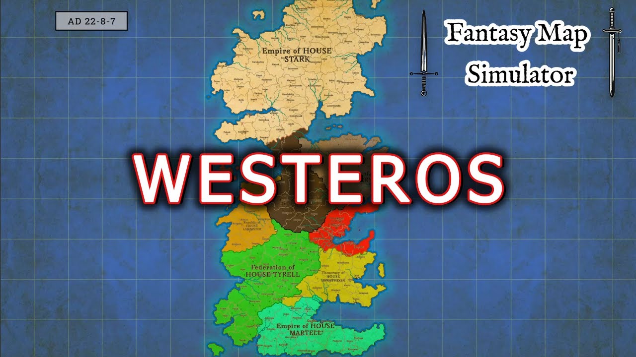 Westeros in Fantasy Map Simulator