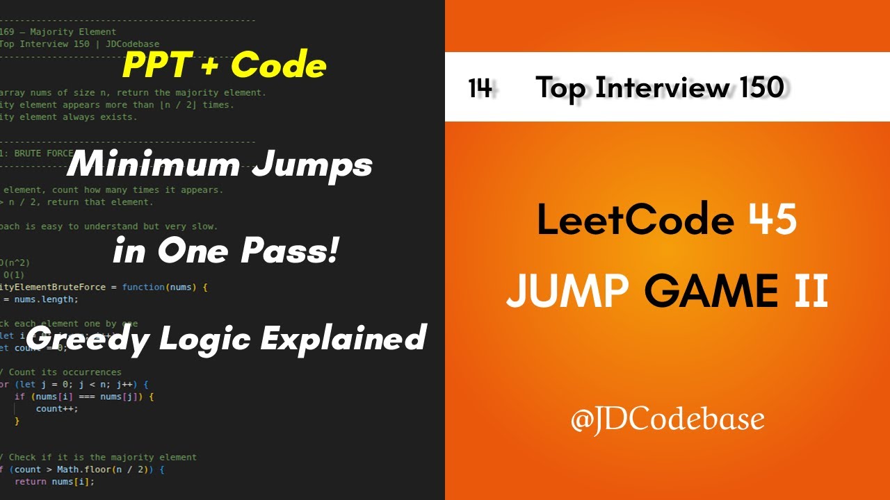 LeetCode 45 – Jump Game II Explained Simply | Greedy Range Logic | JavaScript | JDCodebase