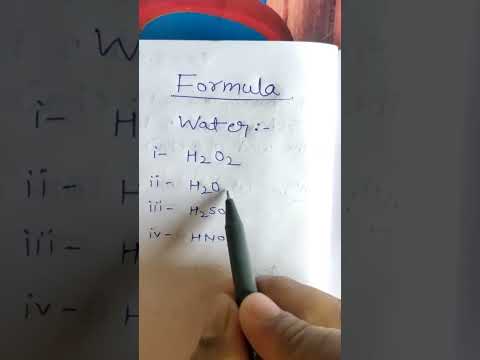 Formula of Water #formula water ko formula me kaise likhe