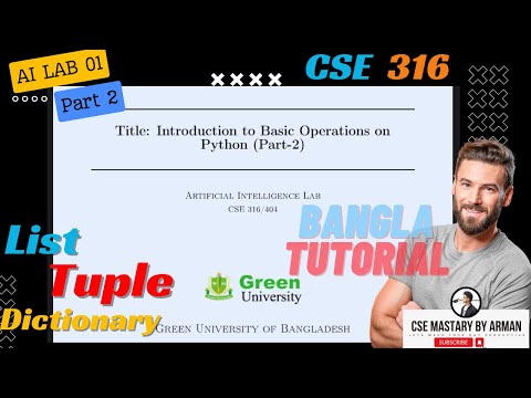 Introduction to Basic Operation on Python (Part-2): AI Lab CSE 316 | Lab Manual 1 | Bangla Tutorialš„