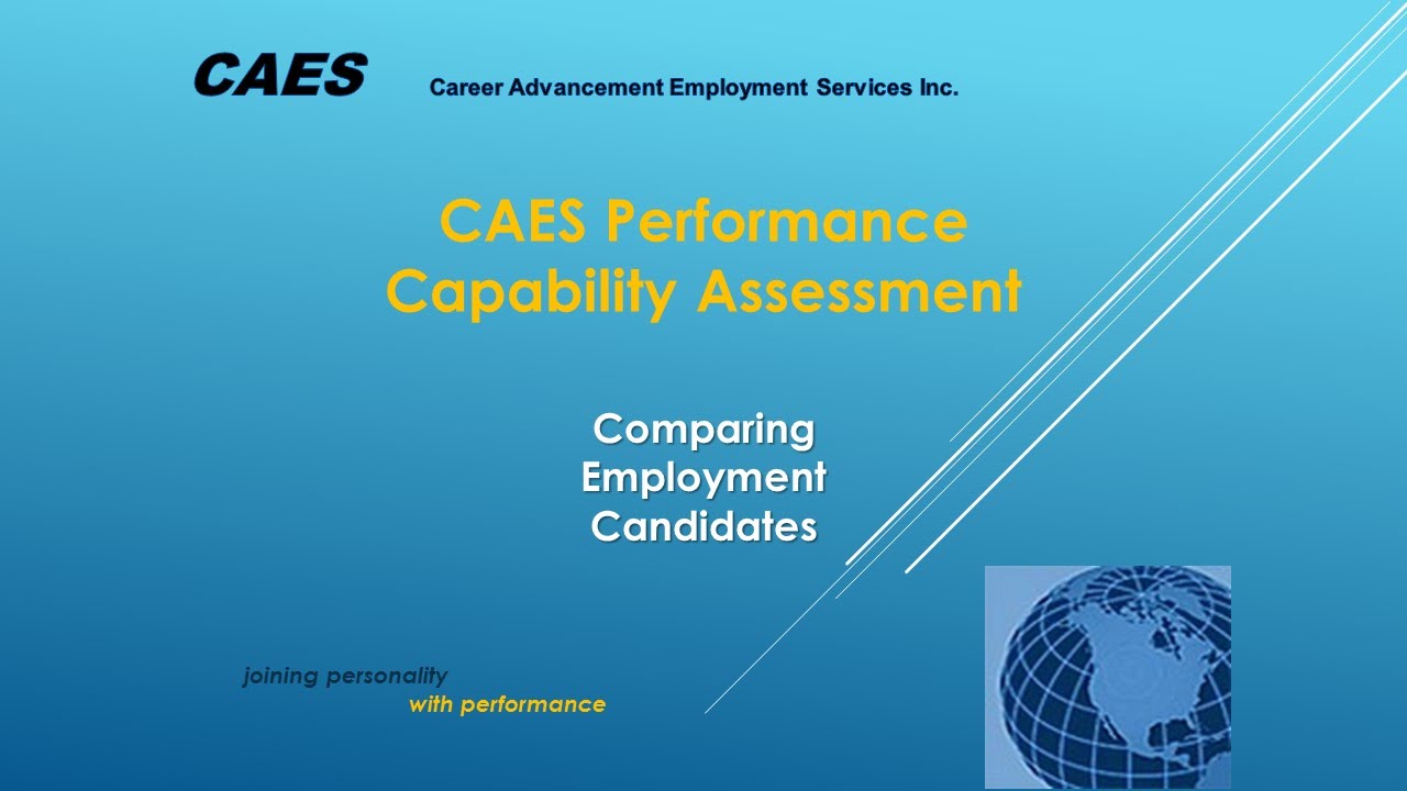 CAES Performance Capability  Assessment