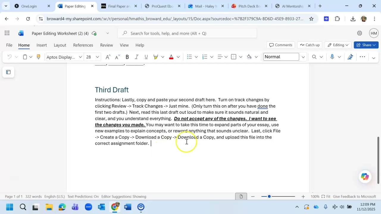 Paper 3 instructions
