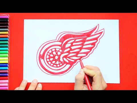 How to draw the Detroit Red Wings Logo (NHL Team)
