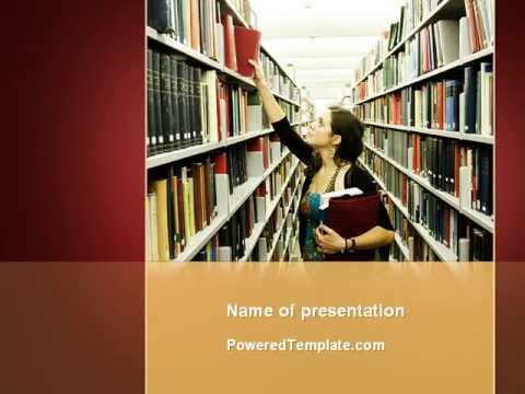 Free Bookshelves of Library PowerPoint Template by PoweredTemplate.com