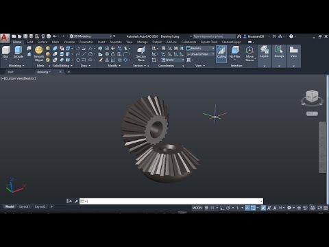 Easy Bevel Gears making in AutoCAD 2020