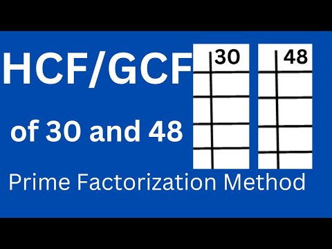 Find the HCF of 30 and 48 by Prime Factorization Method