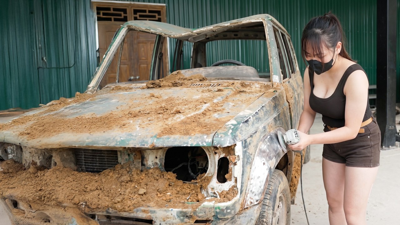 From Mud-Covered Ruin to Stunning Beauty: Genius Girl Repainted the Mercedes and Stunned Everyone