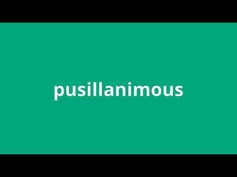 what is the meaning of pusillanimous