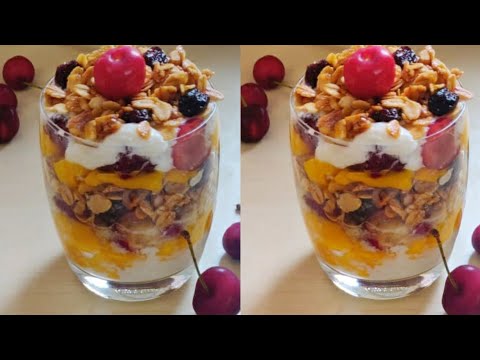 GRANOLA PARFAIT | Fruit & Granola parfait | How to make Granola & Yogurt Parfait|
