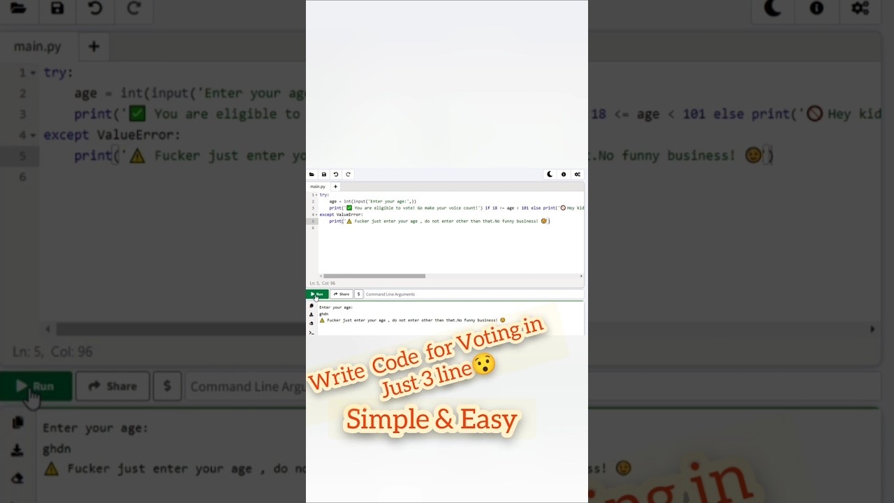 How to write a simple code for Voting system | python