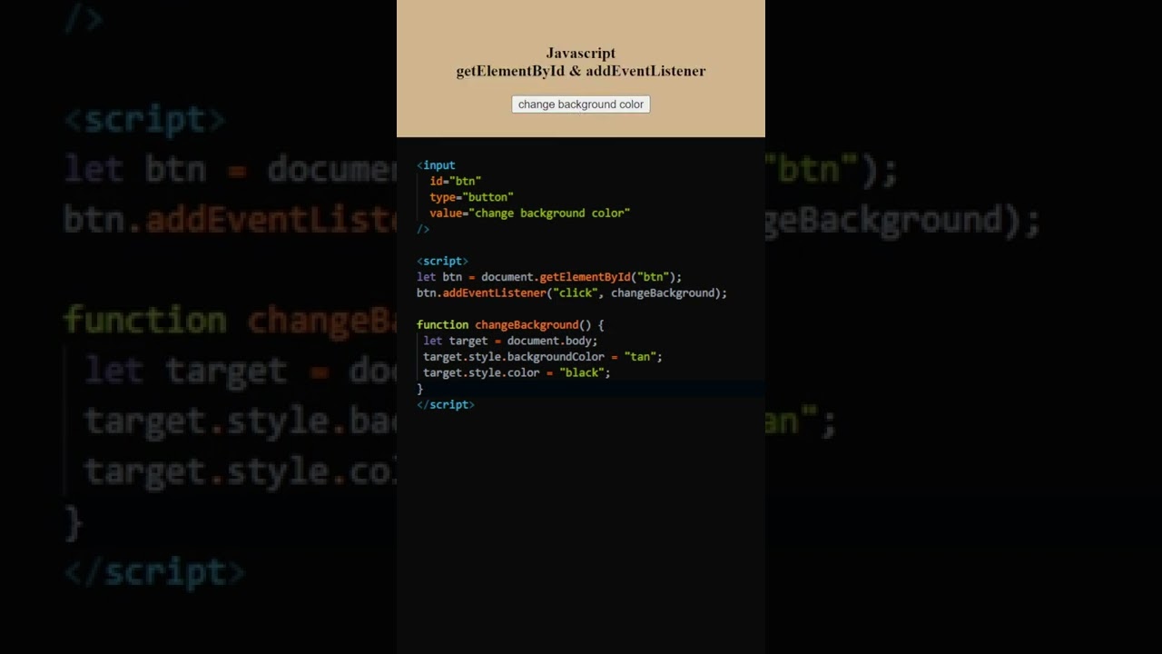 JAVASCRIPT FOR BEGINNERS: getElementById & addEventListener
