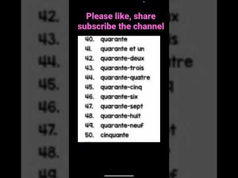 How to say 40 to 50 Counting in French