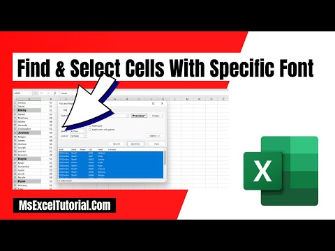 How to Find and Select Cells With Specific Font In Excel